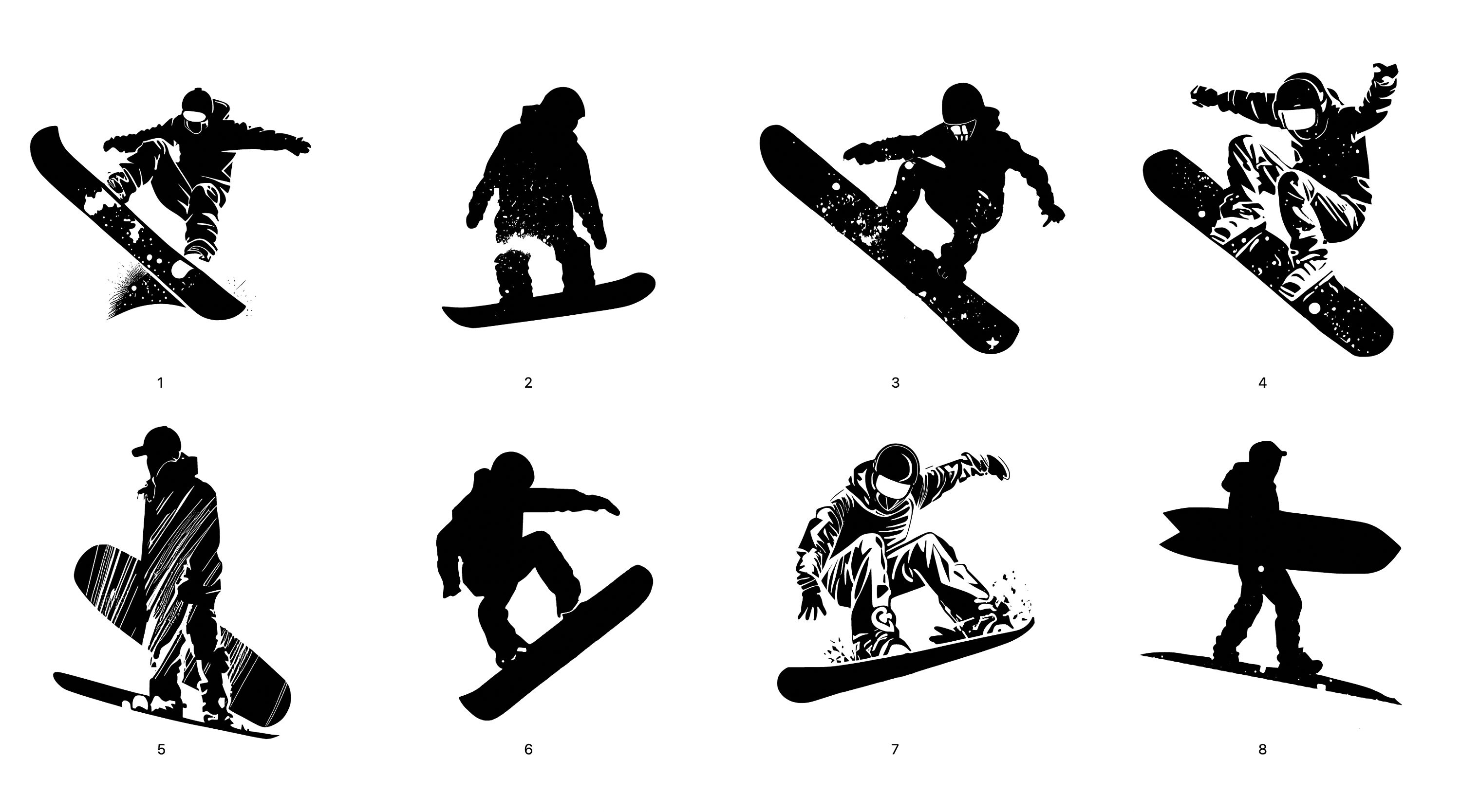 Snowboarding SVG Bundle 16 Unique Design Winter Sports - Etsy
