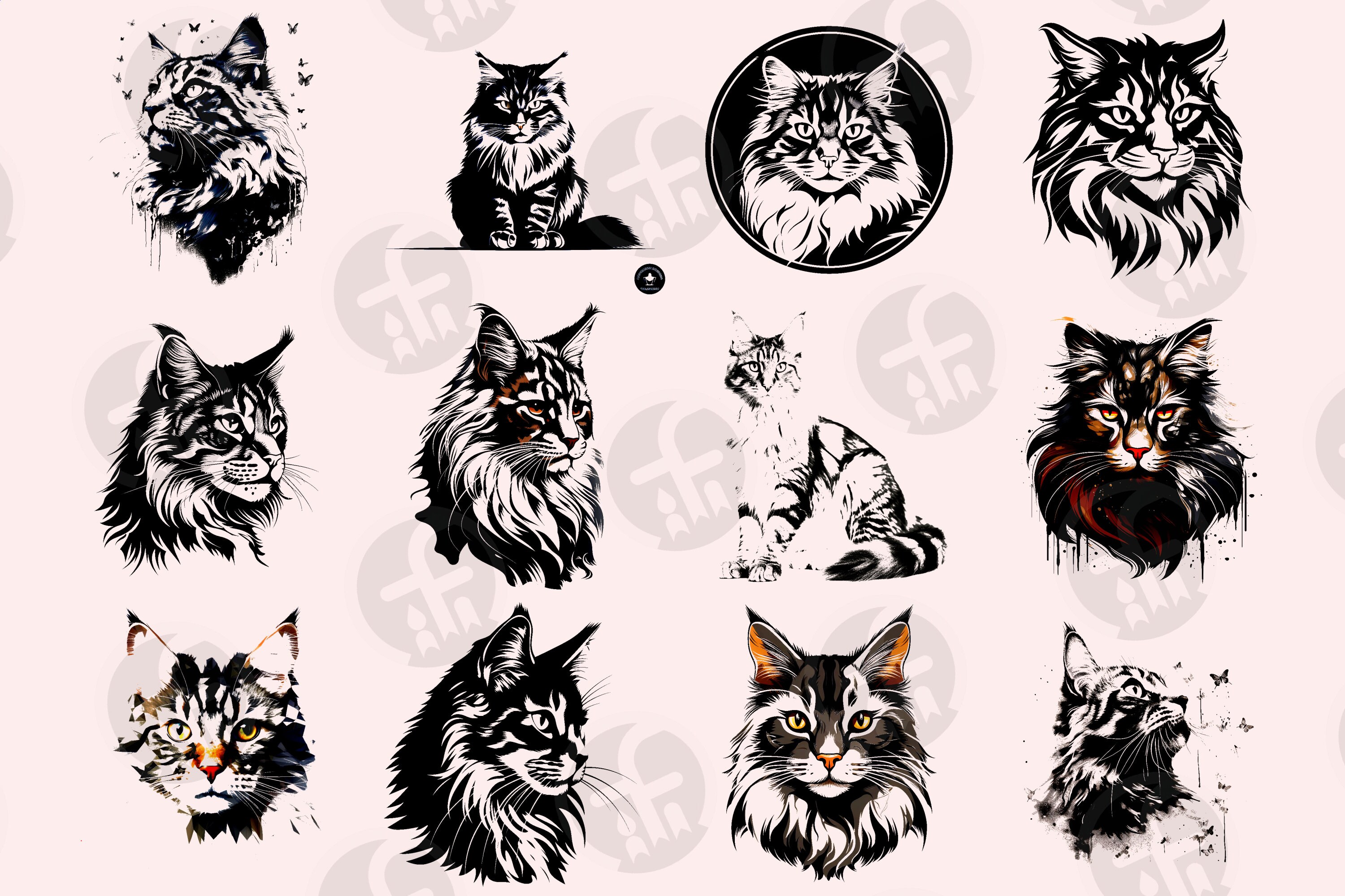 Maine Coon SVG Bundle 96 Cut Files American Native Cat - Etsy UK