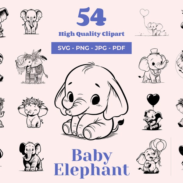 Baby Shower Elephant Svg - Etsy