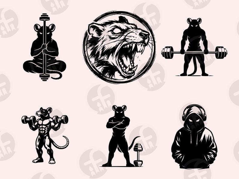 Gym Rat SVG Bundle: 36 Designs, Fitness Clipart, Workout Png, Laser Cut ...