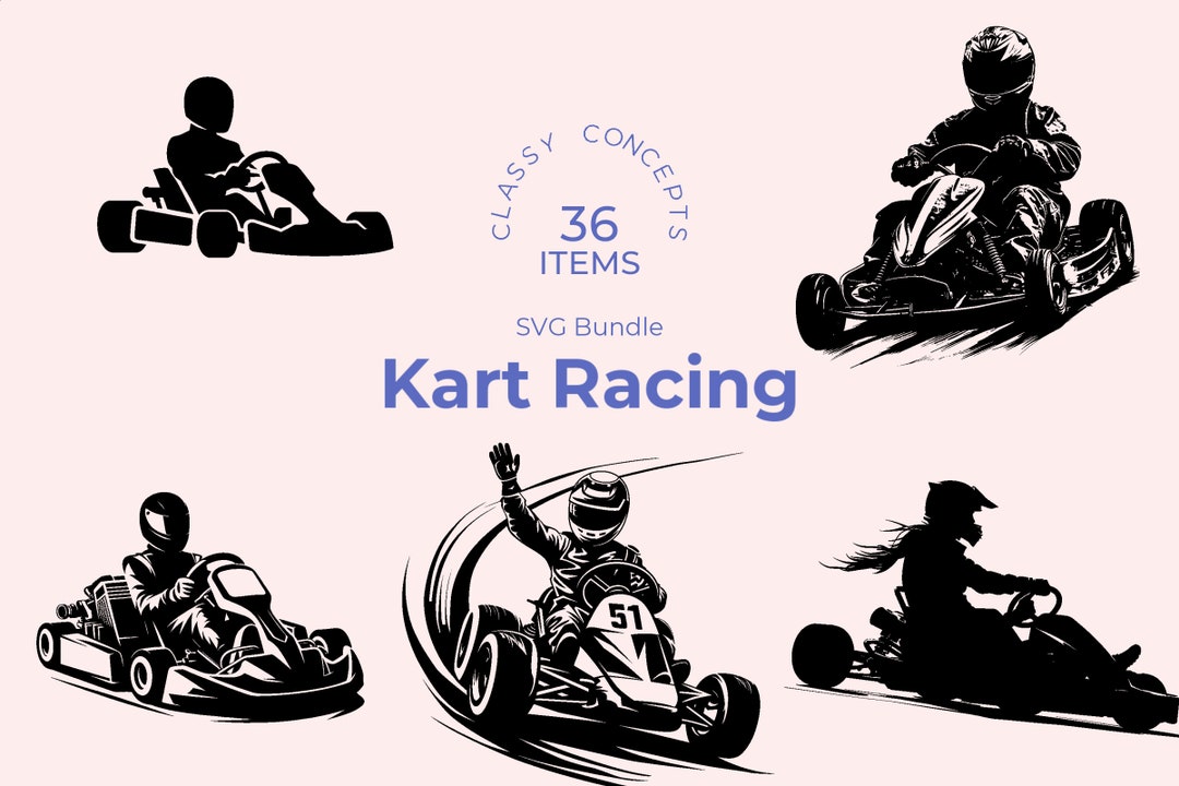 Kart Racing SVG Bundle 36 Designs Kart Decals and Apparel Design ...