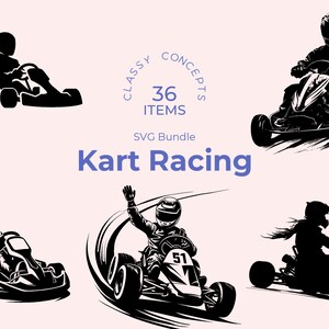 Kart Racing SVG Bundle 36 Designs Kart Decals and Apparel Design ...