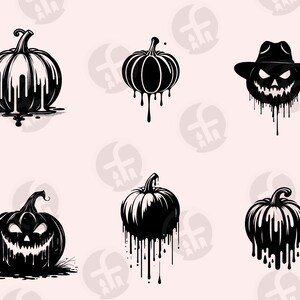 Dripping Pumpkin SVG Bundle: 36 Halloween Clipart Designs (digital ...