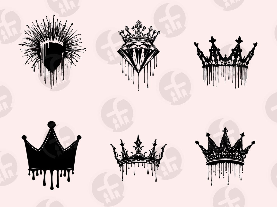 Dripping Crown SVG Bundle: 54 Regal Drip Art Designs (cricut File) - Etsy