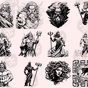 Greek Mythology SVG Bundle - 96 Cut Files - Olympus Gods - Sublimation ...