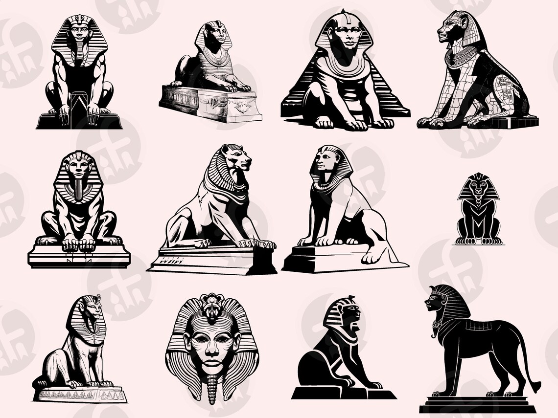 Egyptian Sphinx SVG Clipart Bundle – 84 Unique Designs (digital ...