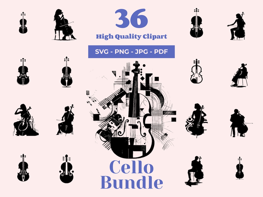 Cello SVG Clipart Bundle: 36 Music Lover Designs (digital Download) - Etsy