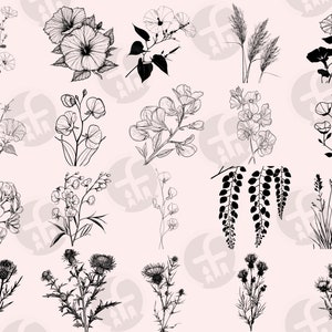 Beach Flora SVG Bundle 180 Cut Files Beach House Decor Coastal Plants ...