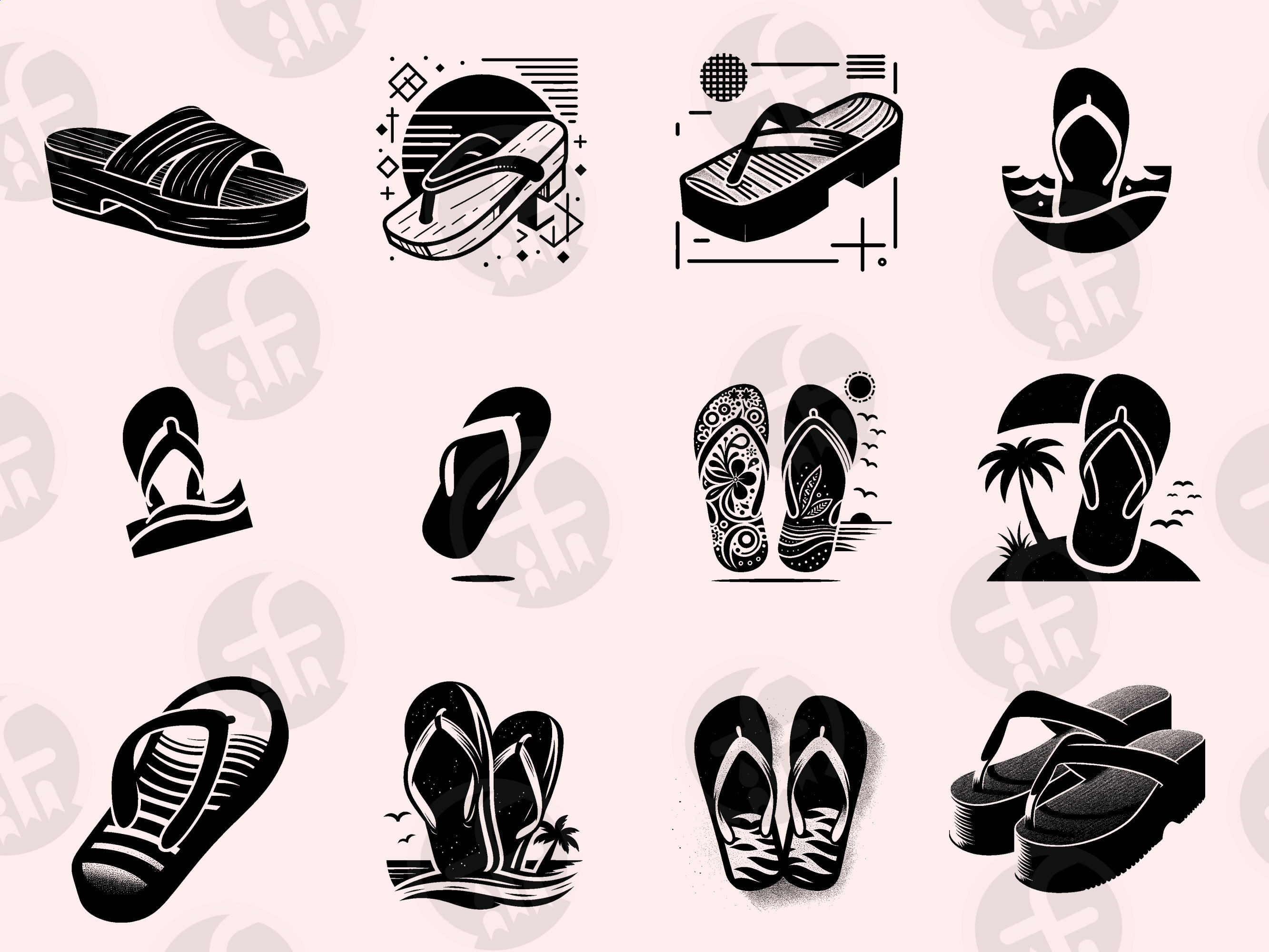 Sandals SVG Bundle: 96 Flip Flop Cut Files (digital Download) - Etsy