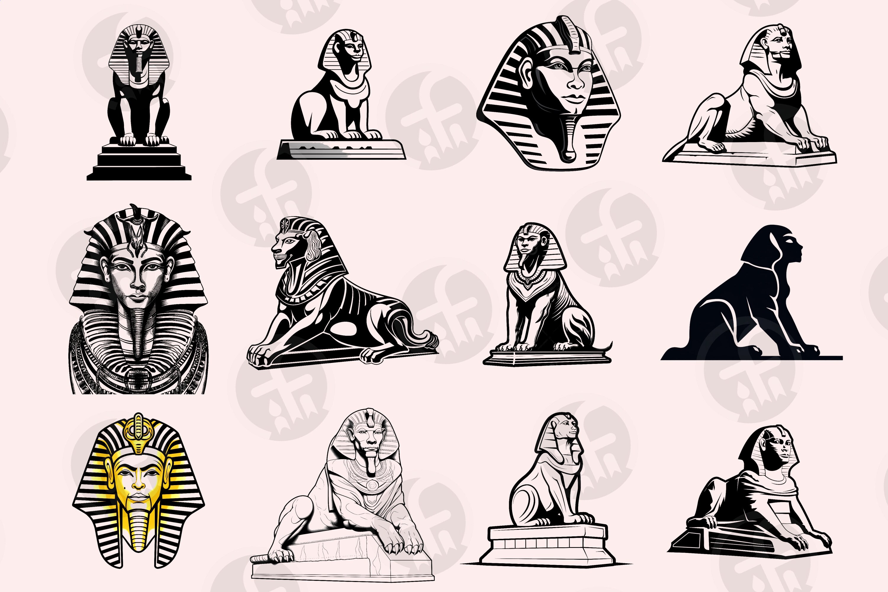 Egyptian Sphinx SVG Bundle 84 Cut Files Symbol of Ancient - Etsy