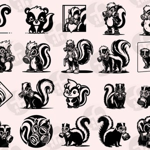 Skunk SVG Bundle - 160 Cut Files - Cute and Funny Skunk Designs for ...
