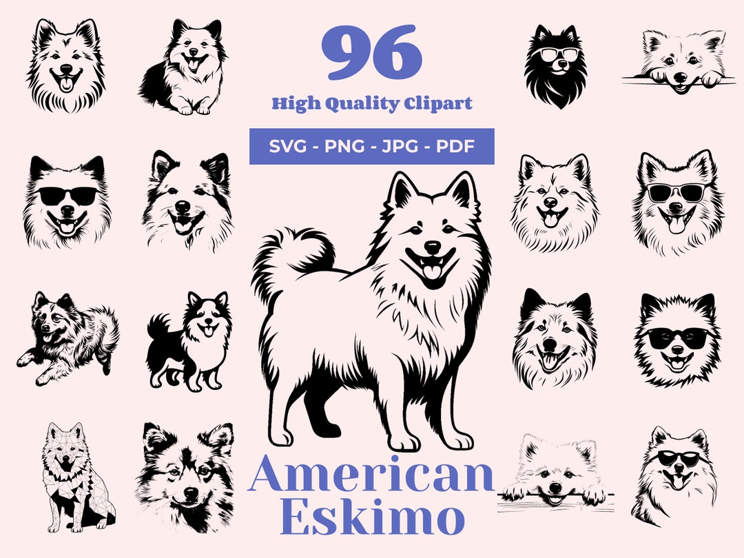 American Eskimo Dog SVG Bundle: 96 Spitz Designs (digital Download) - Etsy