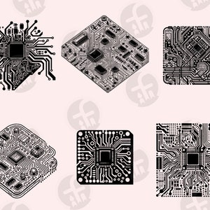 Circuit Board SVG - 36 Cut Files - Tech-inspired Design - Processor Svg ...
