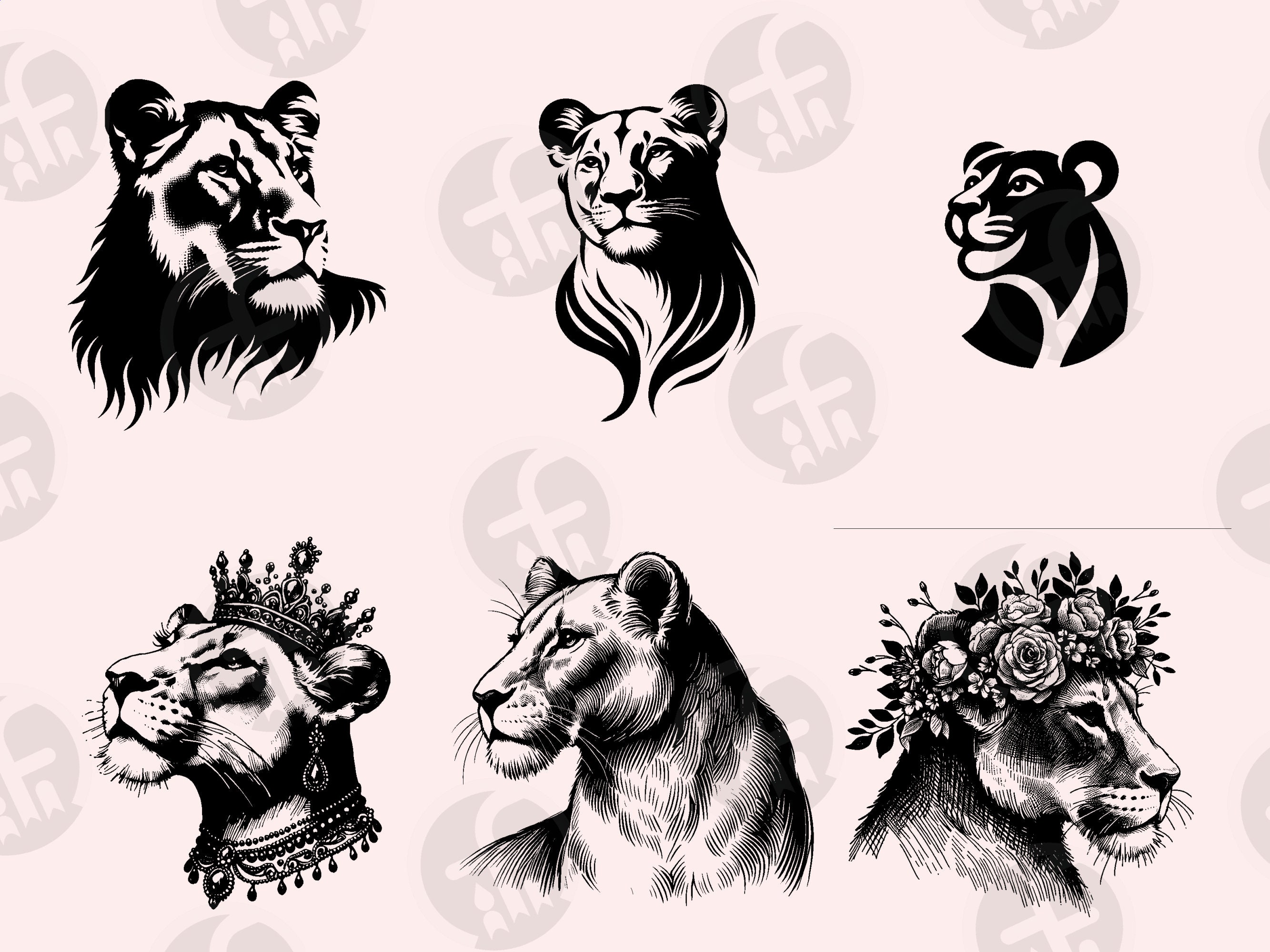 Lioness SVG Clipart Bundle: African Wildlife Designs (54 Files) - Etsy