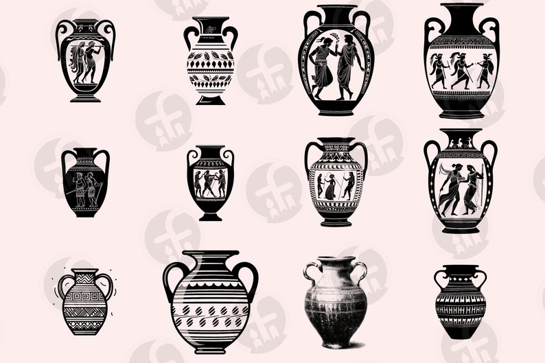 Greek Amphora SVG Bundle 87 Cut Files Ancient Pottery in - Etsy