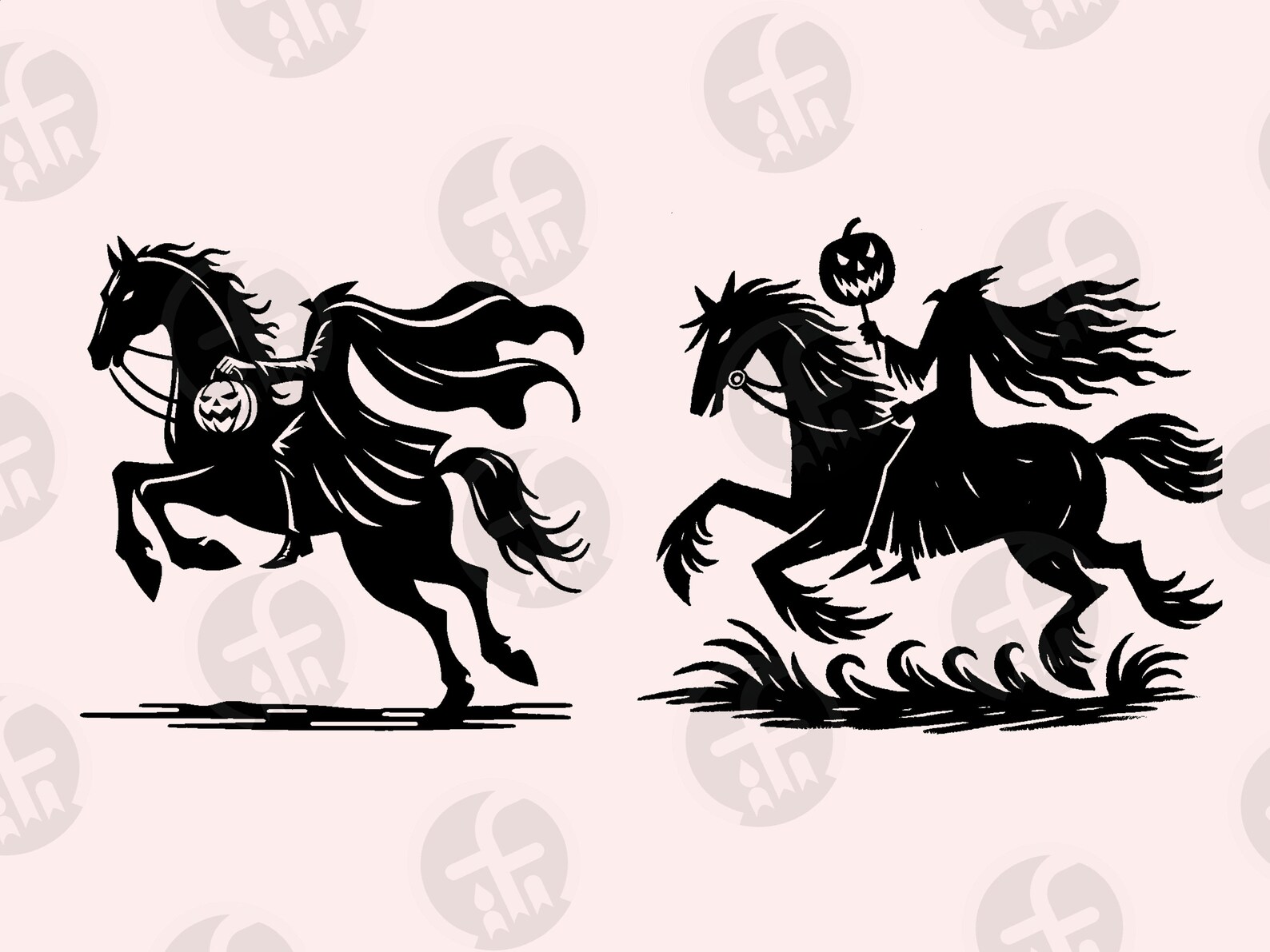 Headless Horseman SVG Bundle: Halloween Clipart, Laser Cut Files ...