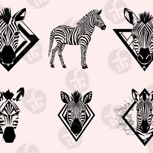Geometrical Zebra SVG - 18 Cut Files - Abstract Wildlife Art - Zebra ...