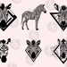 Geometrical Zebra SVG 18 Cut Files Abstract Wildlife Art Zebra Stripe ...
