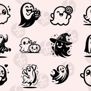 Cute Ghost SVG Bundle - 36 Designs - Halloween Decor Svg - Spooky Svg ...