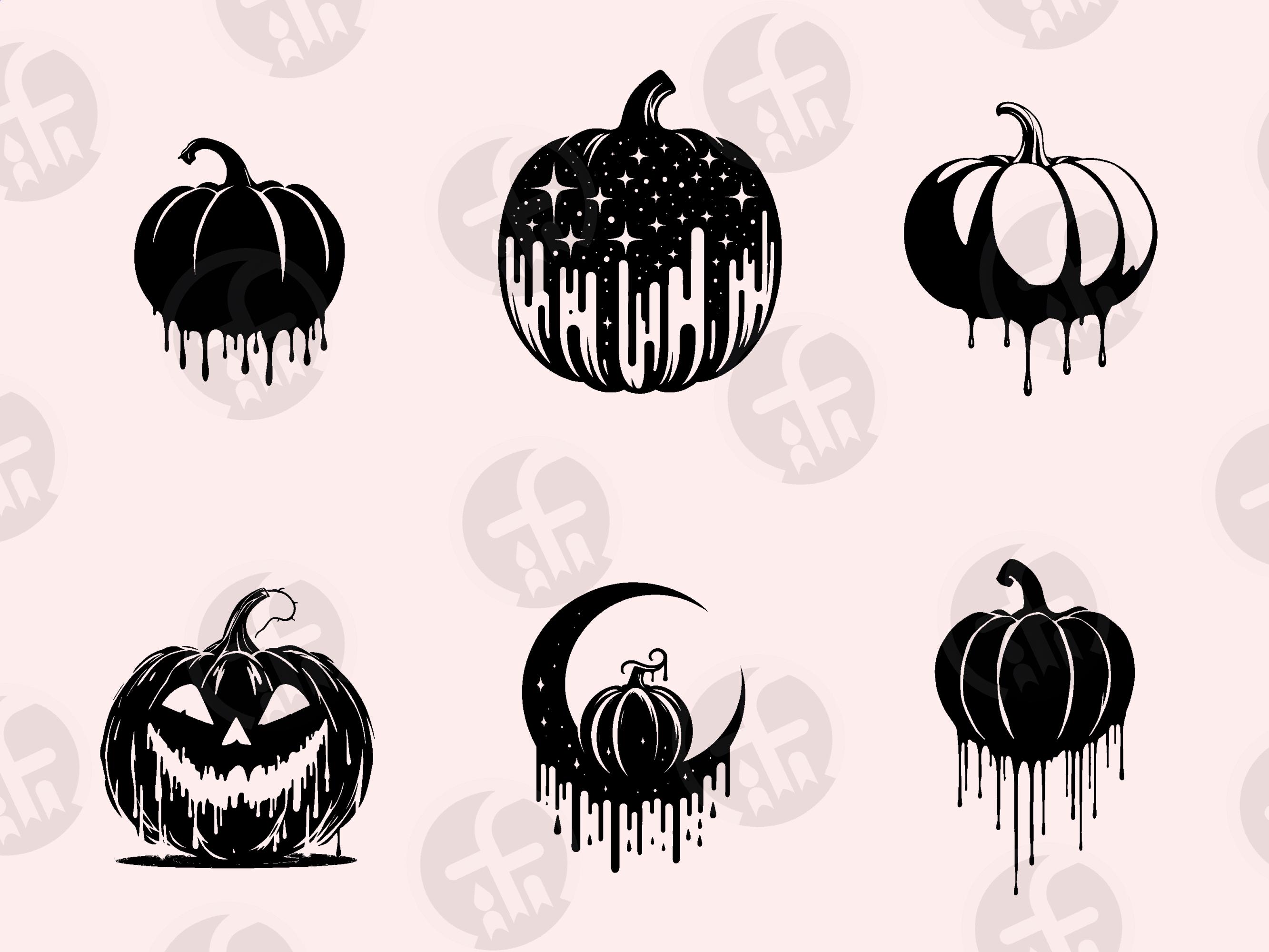 Dripping Pumpkin SVG Bundle: 36 Halloween Clipart Designs (digital ...