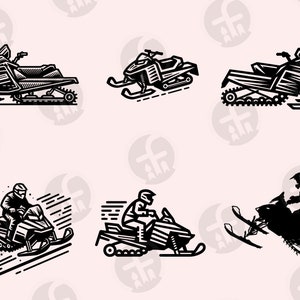 Snowmobile SVG Bundle 36 Designs Winter Sports Silhouettes for Laser ...