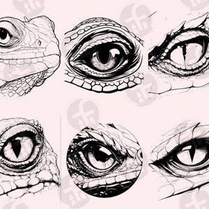 Lizard Eye SVG Clipart Bundle: Reptilian Gaze Designs (digital Download ...