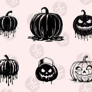 Dripping Pumpkin SVG Bundle: 36 Halloween Clipart Designs (digital ...