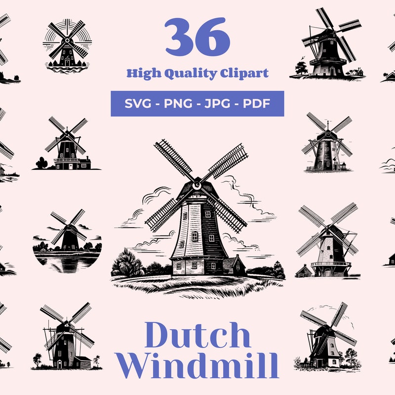 Windmill Svg - Etsy