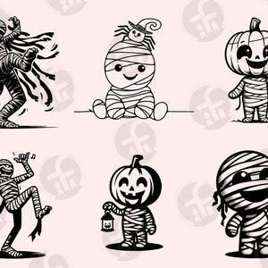 Cute Mummy SVG Bundle 36 Designs Halloween Decor SVG Adorable Mummy ...