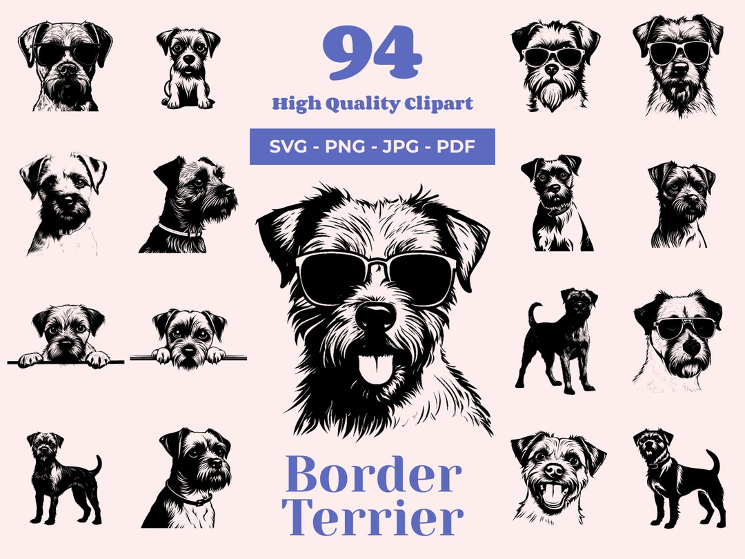Border Terrier SVG Bundle - 94 Cut Files - UK Origin - Terrier Breed ...