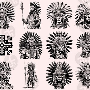 Aztec SVG Bundle - 96 Unique Designs - Ancient Mesoamerican Art ...