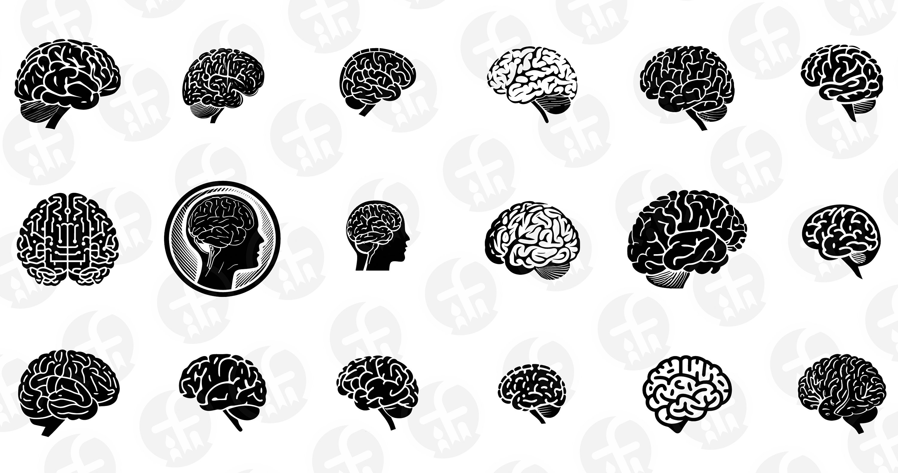 Human Brains SVG Bundle 18 Design Made by AI Brain - Etsy