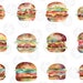 Watercolor Burgers Clipart Bundle - 12 Cozy Design - Fast Food PNG ...