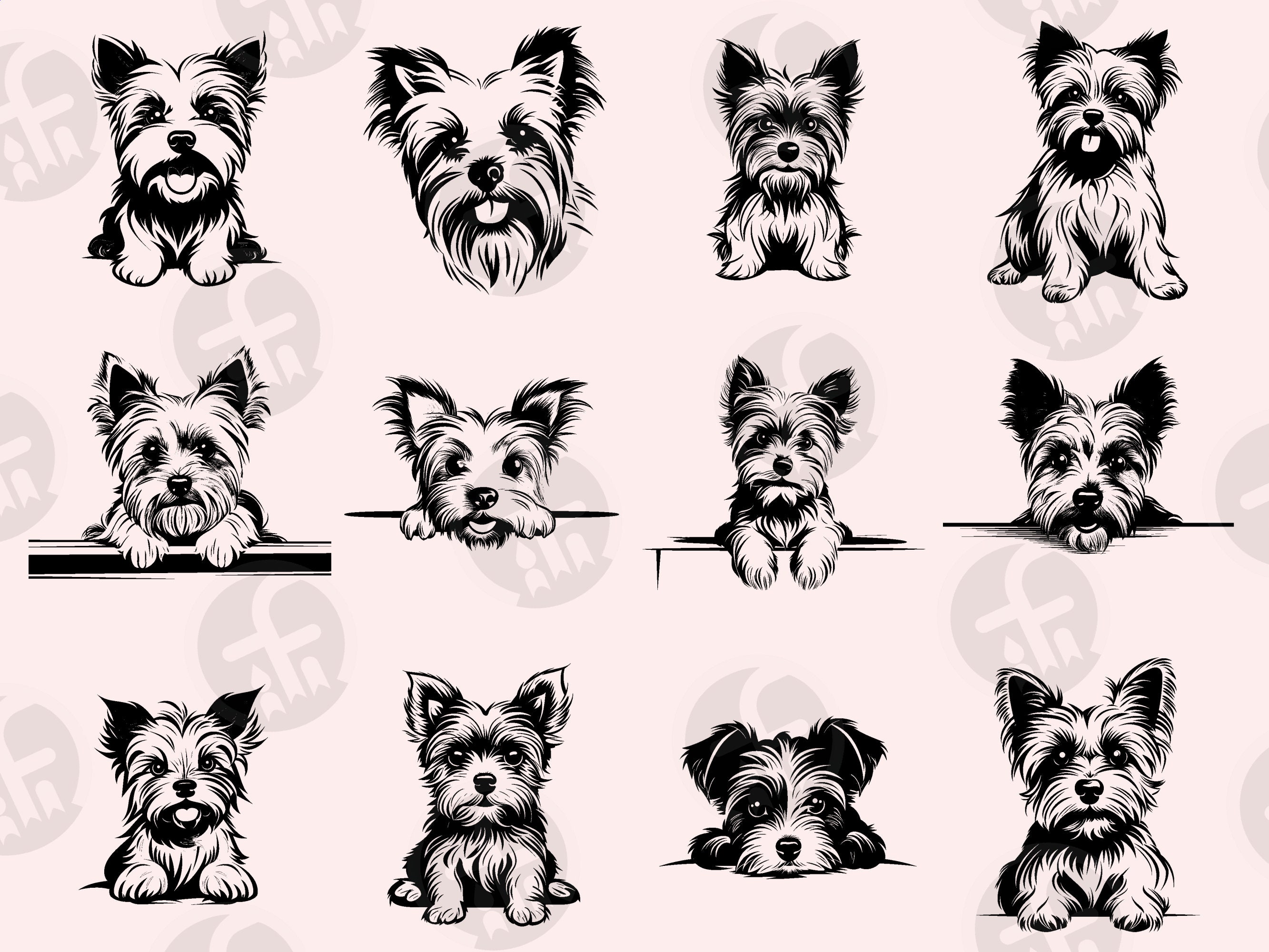 Yorkie SVG Bundle: 96 Pet Dog Cut Files (digital Download) - Etsy