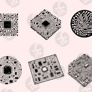 Circuit Board SVG - 36 Cut Files - Tech-inspired Design - Processor Svg ...