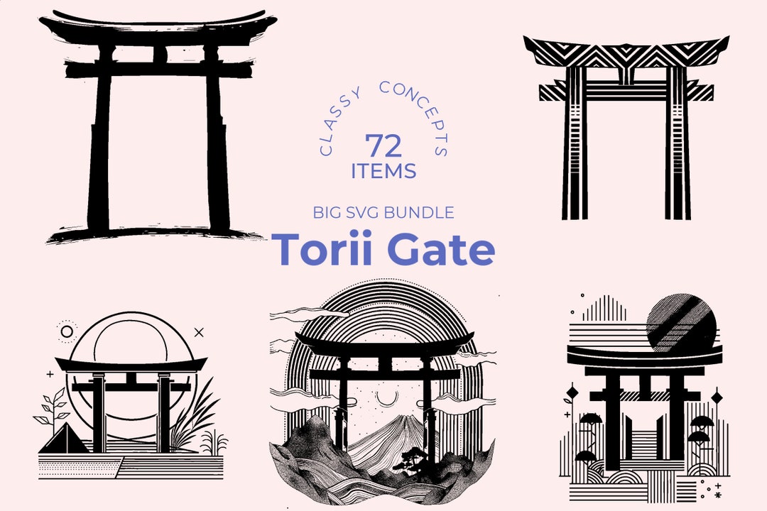 Torii Gate SVG Bundle 72 Cut Files Japanese Culture Designs for ...