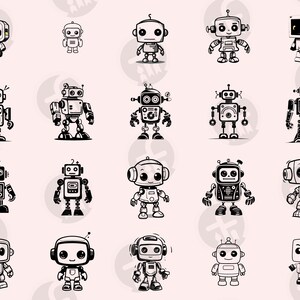 Toy Robot SVG Bundle – 120 Robot Clip Art Designs (digital Download) - Etsy