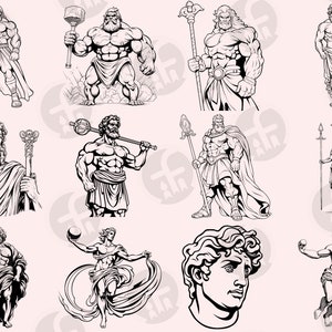 Greek Mythology SVG Bundle 96 Cut Files Olympus Gods Sublimation Files ...