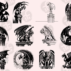 Gothic Gargoyle SVG Bundle: 72 Statue Designs (digital Download) - Etsy