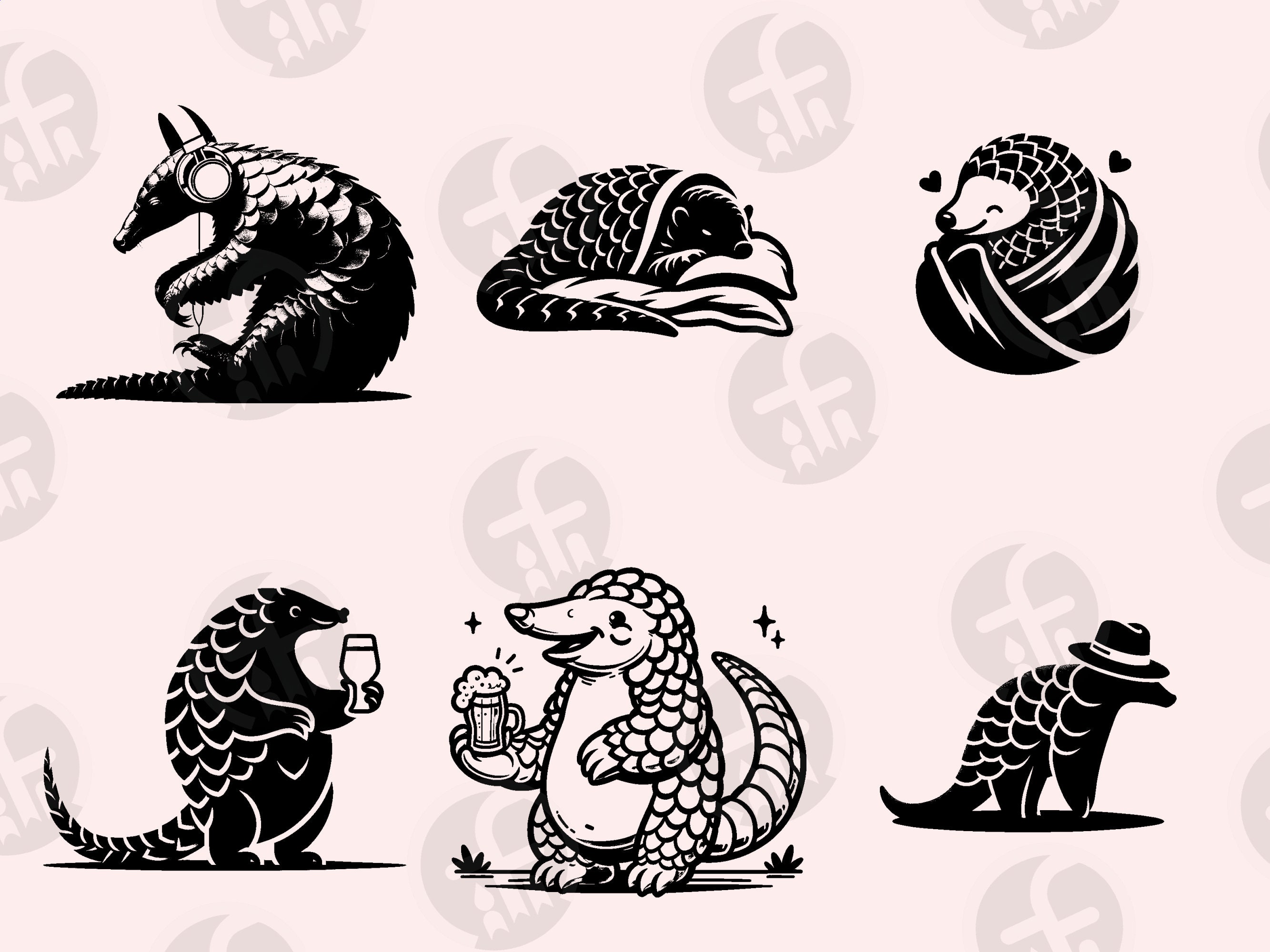 Pangolin SVG Bundle: 36 Scaled Animal Designs (digital Download) - Etsy