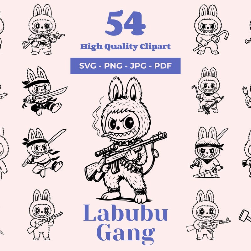 Labubu Outline Svg - Etsy