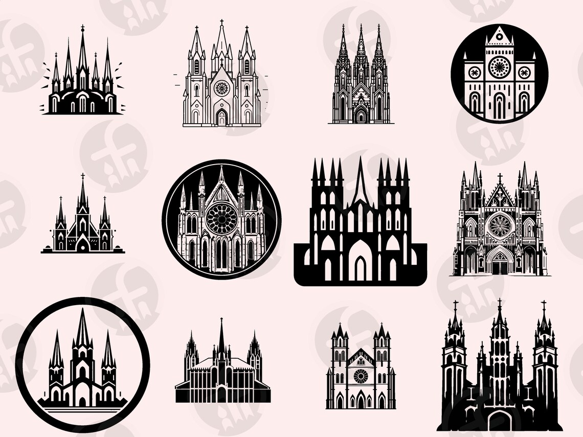 Gothic Cathedral SVG Bundle: 66 Church Designs (digital Download) - Etsy