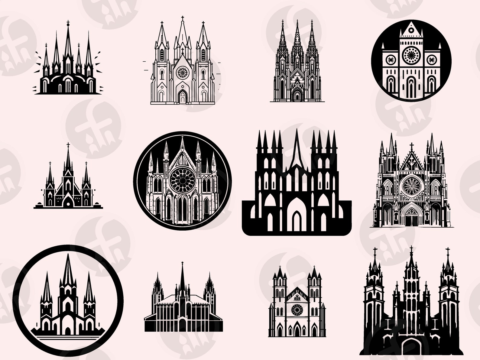 Gothic Cathedral SVG Bundle: 66 Church Designs (digital Download) - Etsy