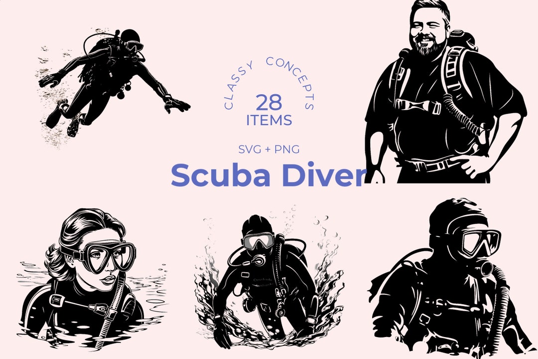 Scuba Diver SVG Bundle: Underwater Clip Art for Cricut (28 Files) - Etsy
