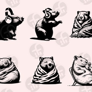Wombat SVG Bundle - 54 Cut Files - Quirky Australian Marsupial Designs ...
