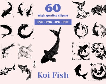 Koi Fish SVG Bundle: Japanese Art Cut Files (digital Download) - Etsy