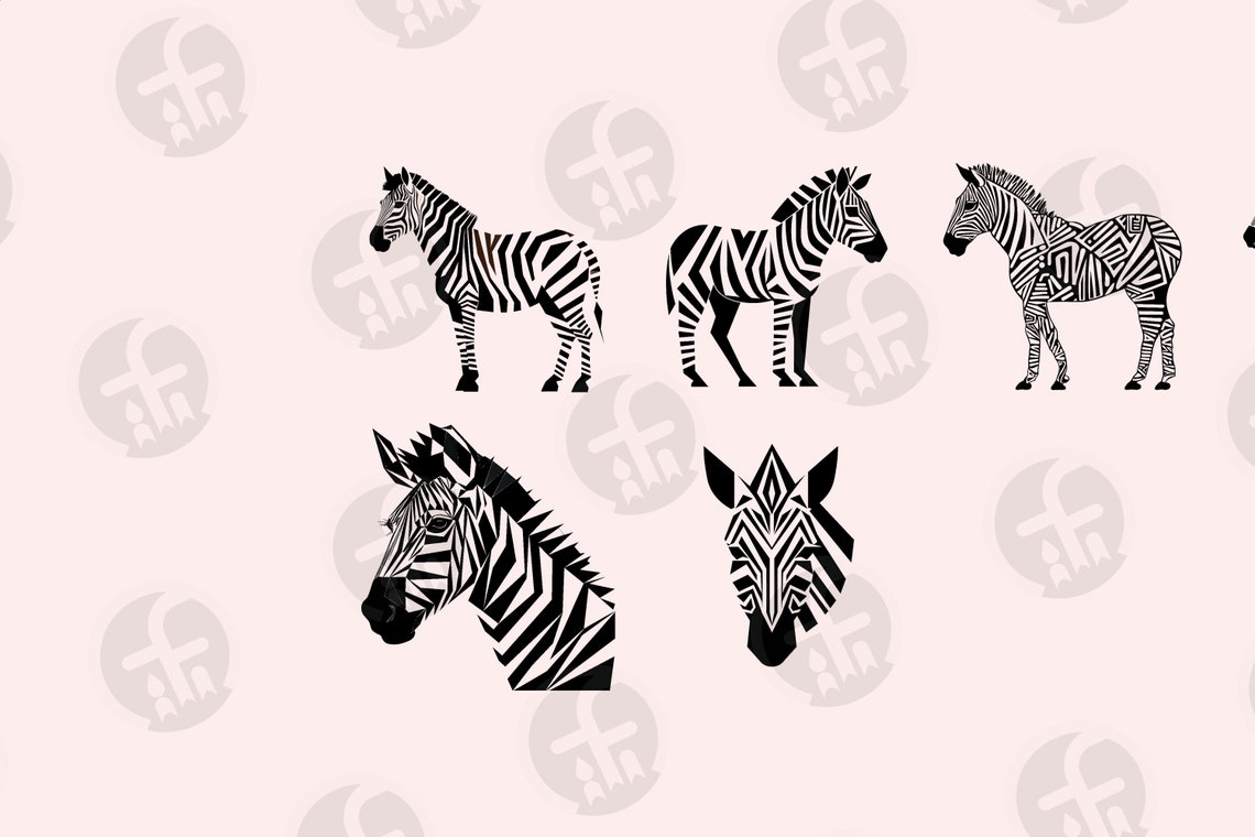 Geometrical Zebra SVG 18 Cut Files Abstract Wildlife Art - Etsy