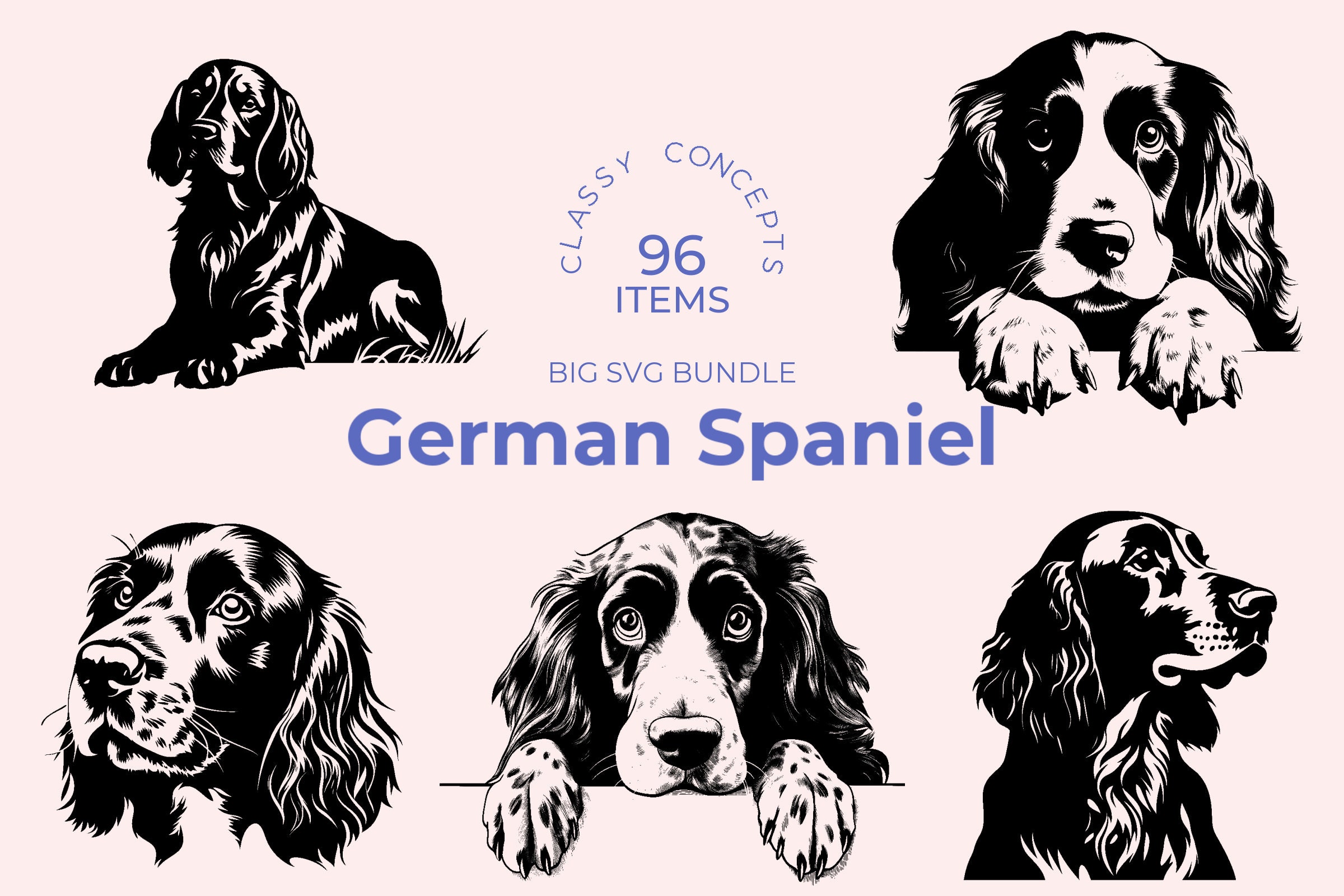 German Spaniel SVG Bundle 96 Cut Files Hunting Dog Art - Etsy