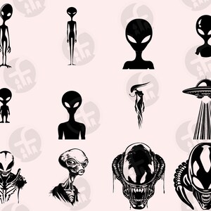 Alien SVG Bundle: 96 Sci-fi Cut Files for Cricut & Sublimation (digital ...