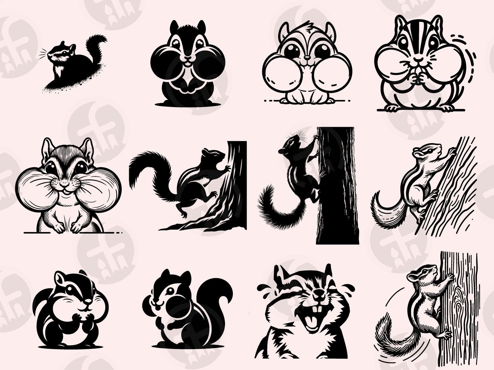 Chipmunk SVG Bundle: 72 Wildlife Designs for Cricut, Laser Cutting ...